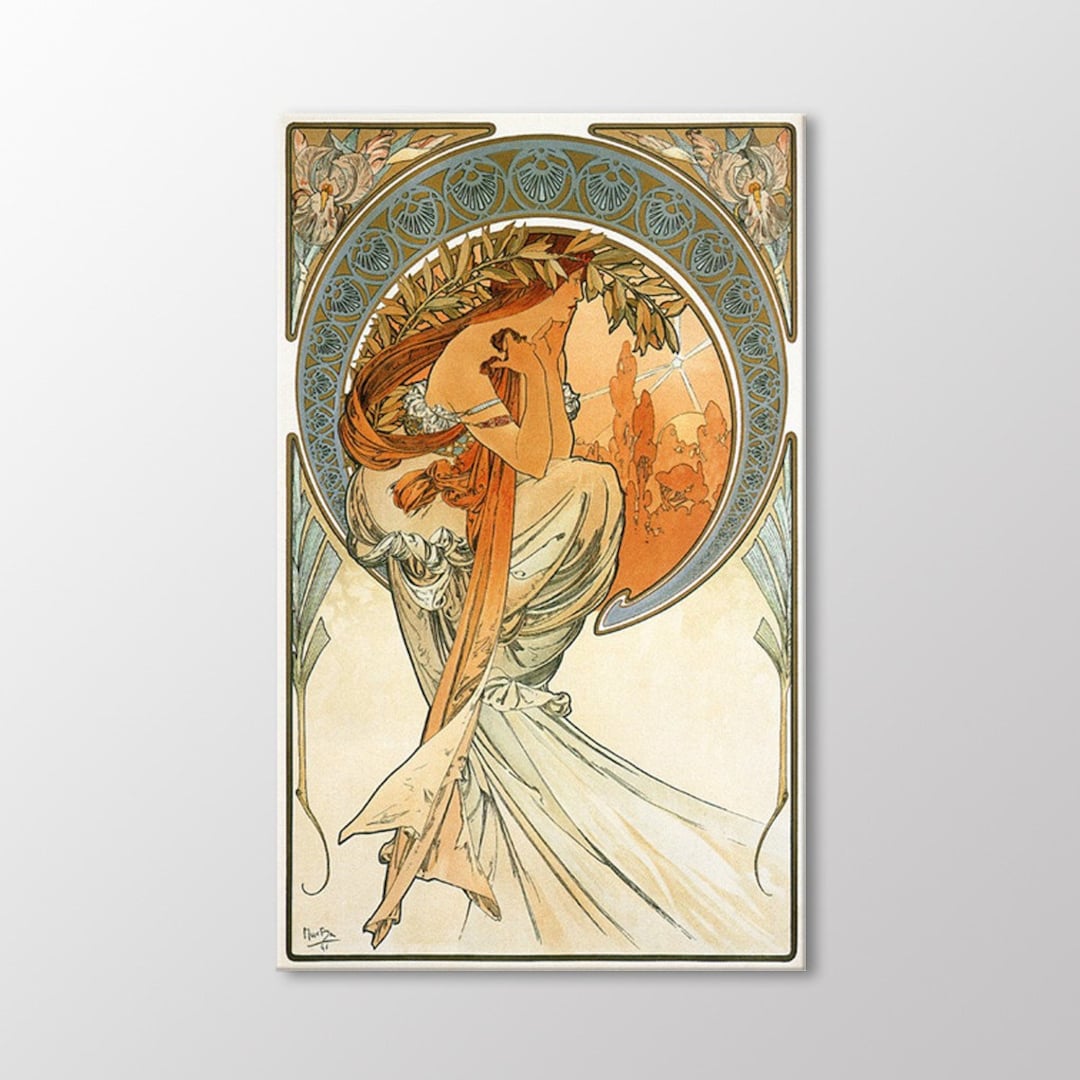 Poetry by Alphonse Mucha Canvas Wall Art - Etsy