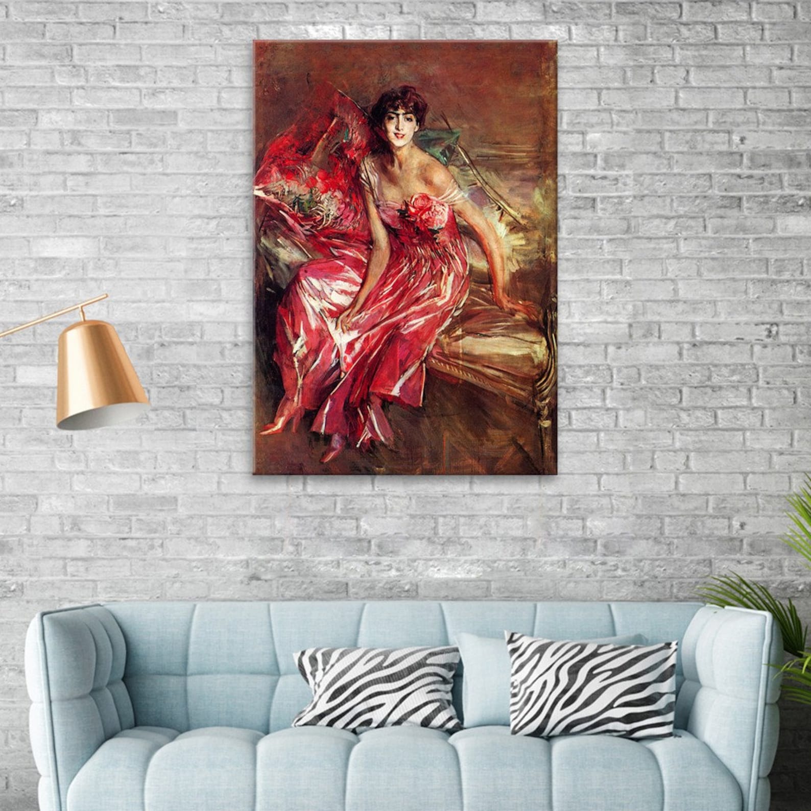 The Lady in Red by Giovanni Boldini Canvas Wall Art, Die Dame in Rot ...