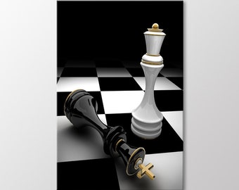 Checkmate Wall Art, Huge Canvas Home Decor, Devil's Checkmate Canvas ...