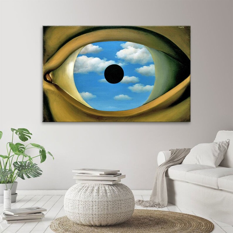 The False Mirror by Rene Magritte Canvas Wall Art - Etsy