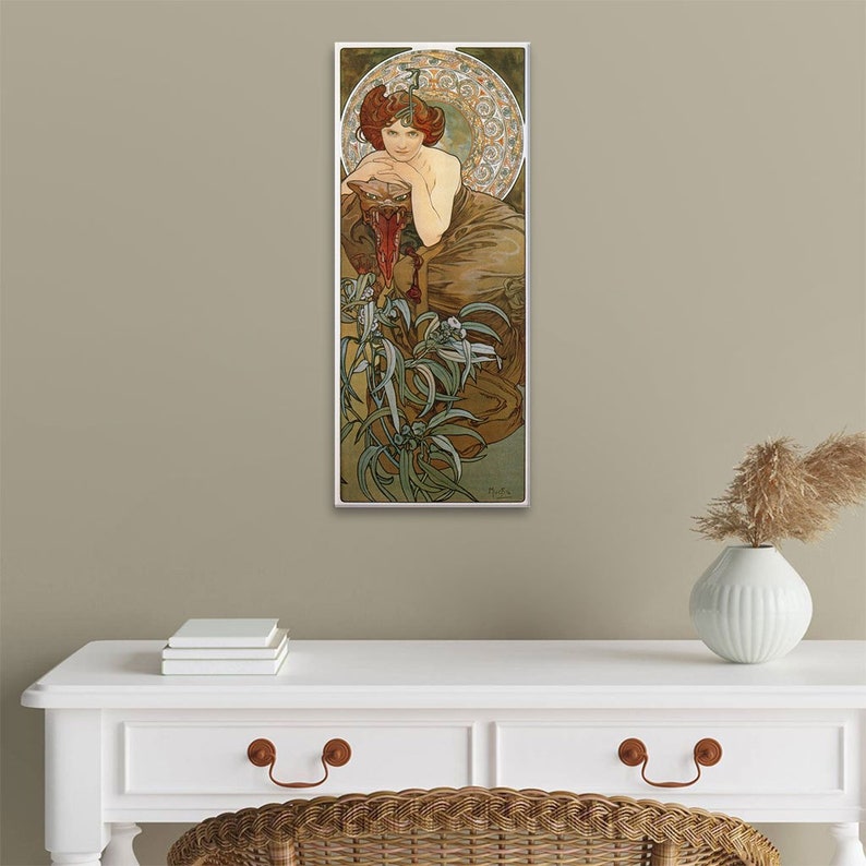 Emerald by Alphonse Mucha Canvas Wall Art - Etsy