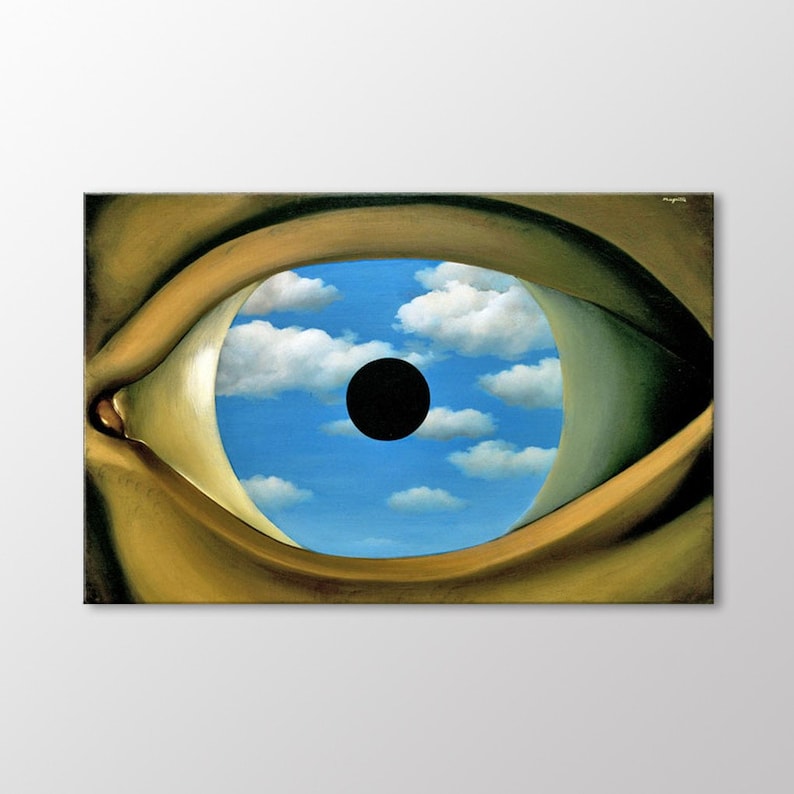 The False Mirror by Rene Magritte Canvas Wall Art - Etsy