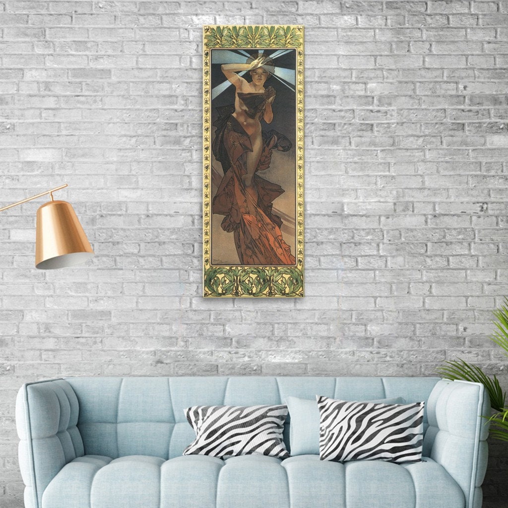 Morning Star by Alphonse Mucha Canvas Wall Art 30x80 CM - Etsy