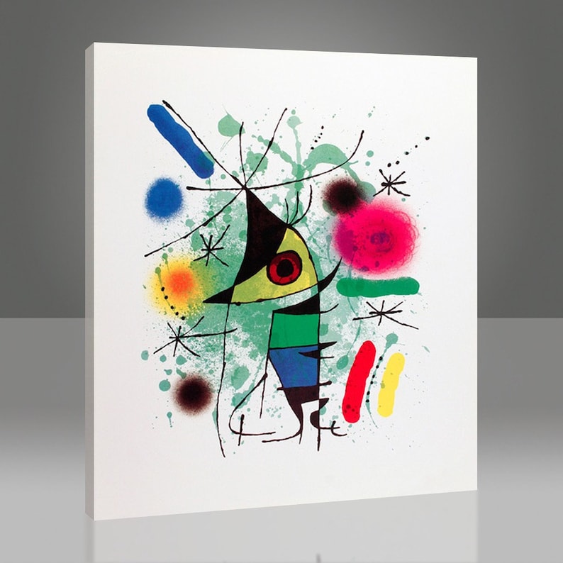 The Singing Fish by Joan Miro Canvas Wall Art, Miro Paintings, Abstract ...