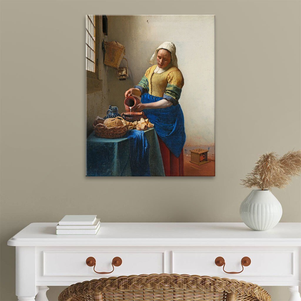The Milkmaid by Johannes Vermeer Canvas Wall Art, Kitchen Maid Art ...