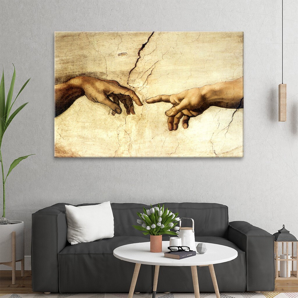 Creation of Adam Canvas Print, Renaissance Religious Art - Etsy