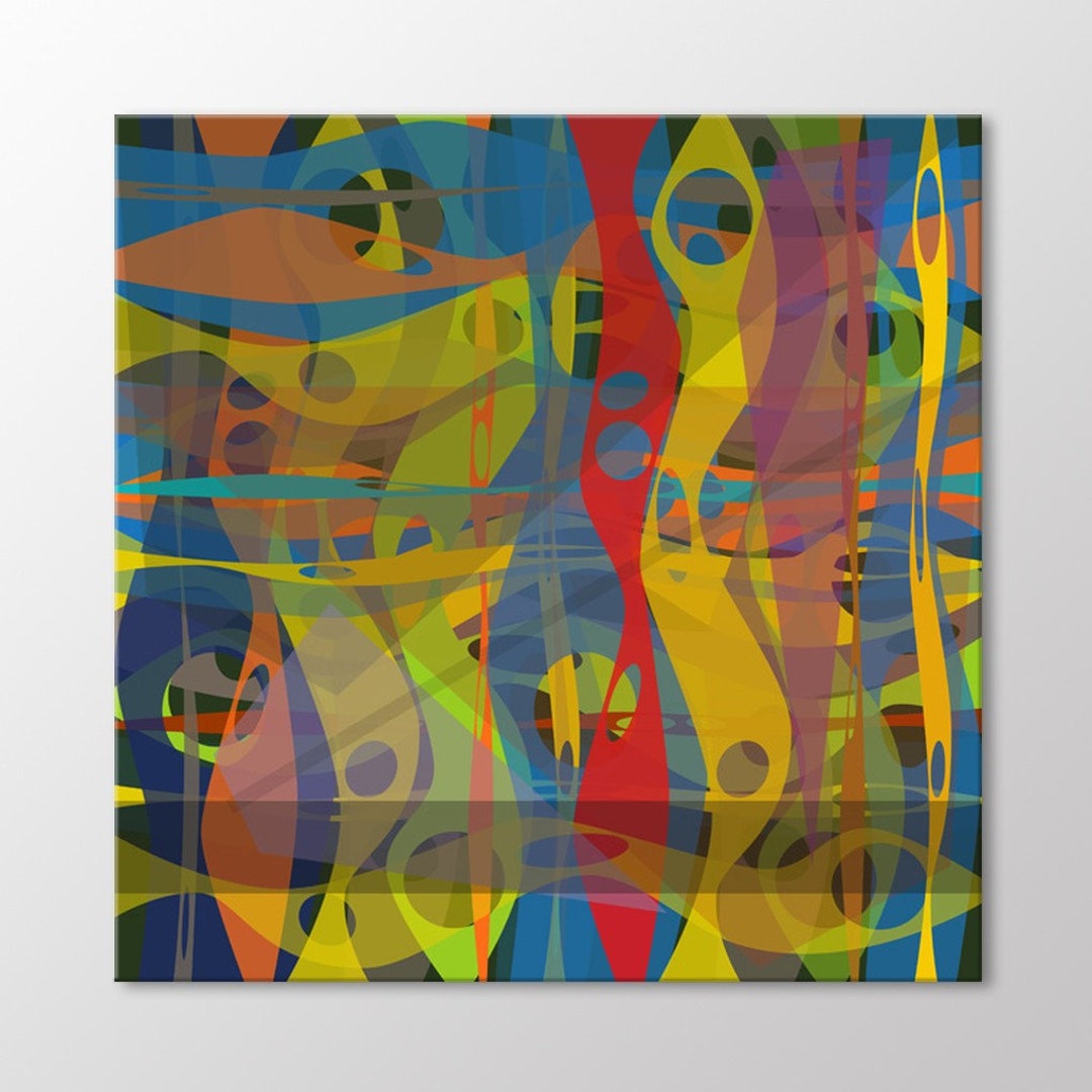 Abstract Shapes Canvas Wall Art - Etsy