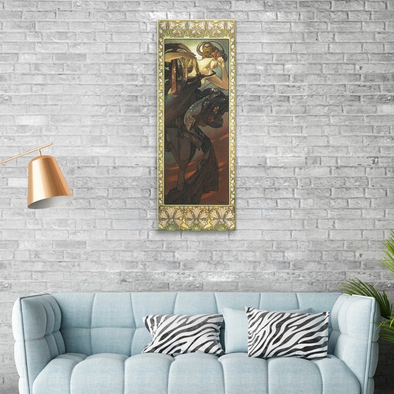 Evening Star by Alphonse Mucha Canvas Wall Art 30x80 Cm - Etsy