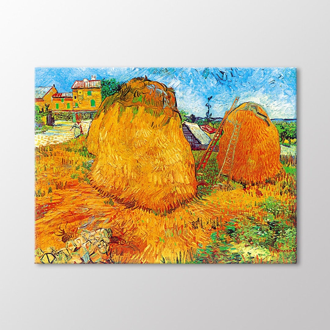 Haystacks in the Country 1888 by Vincent Van Gogh Canvas Wall Art - Etsy