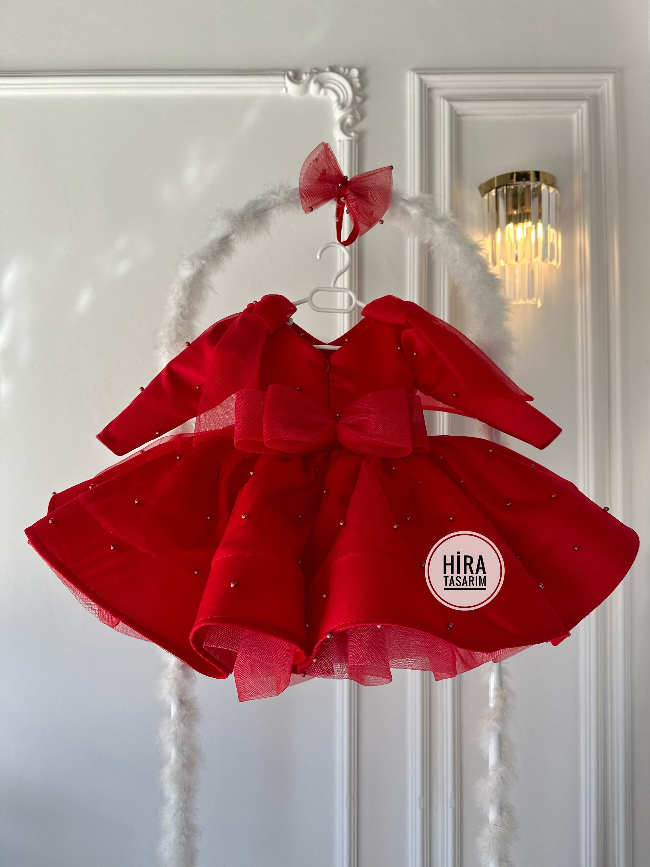Red Ribbon Baby Wedding Girl Dress Birthday Tutu Dress Prom - Etsy