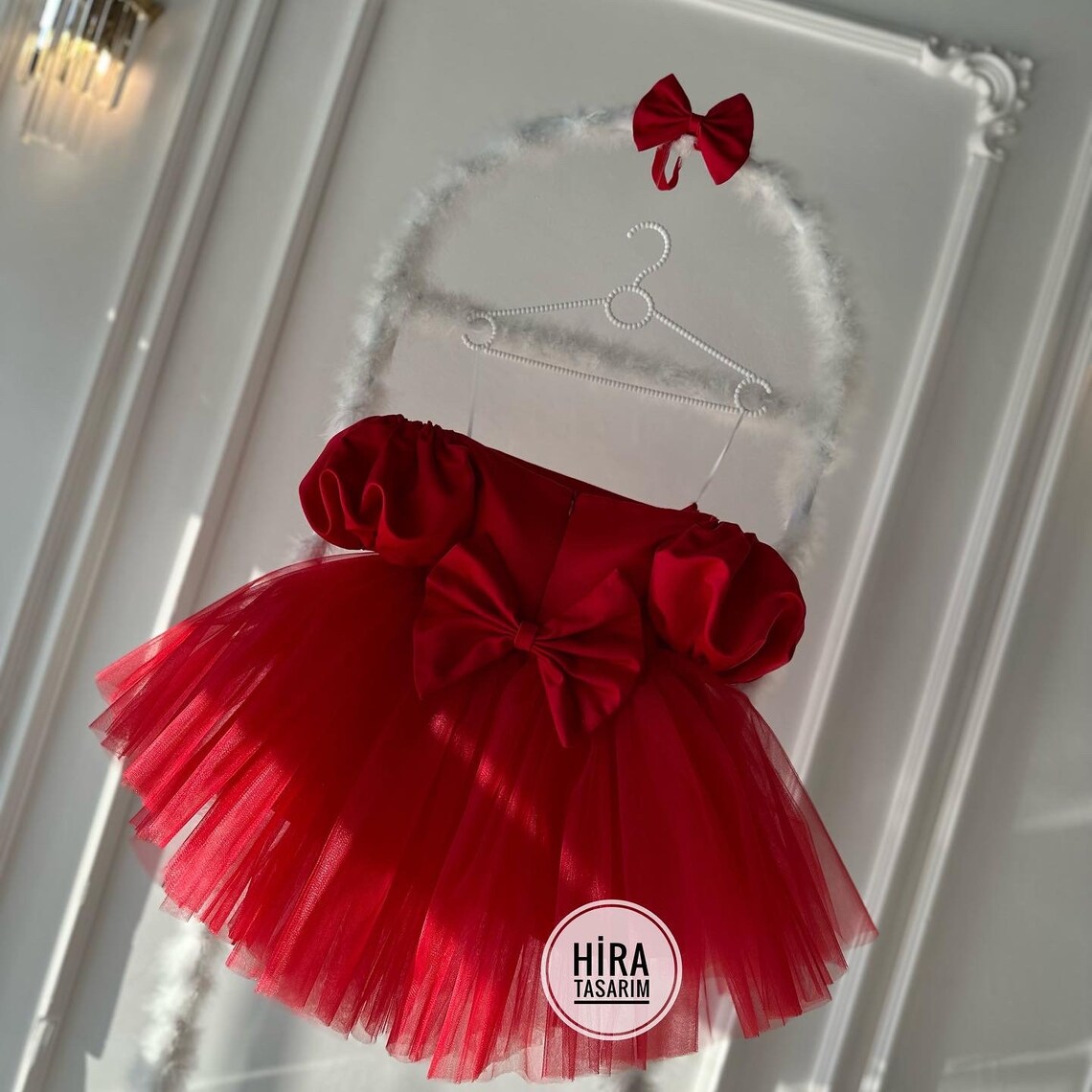 Red Ribbon Baby Wedding Girl Dress Birthday Tutu Dress Prom - Etsy