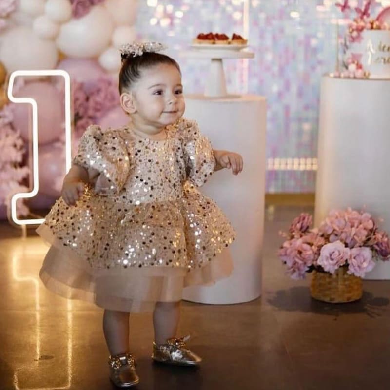 Gold Flower Girl Dress - Etsy