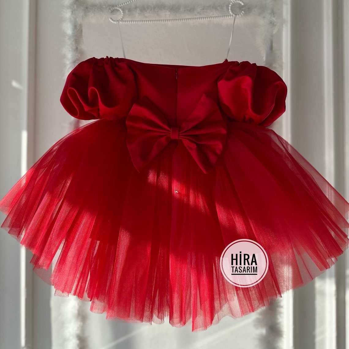 Red Ribbon Baby Wedding Girl Dress Birthday Tutu Dress Prom - Etsy