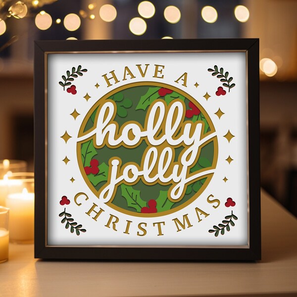 Christmas Shadow Box Svg - Etsy