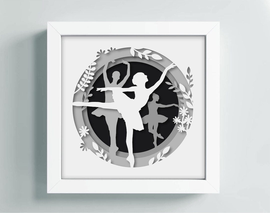 Simple Dance Shadow Box Template, 3D Silhouette Template, Multilayer ...