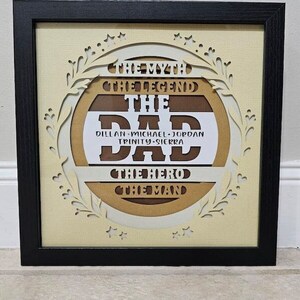 3D DAD Shadow Box With Custom Names, Fathers Day Shadow Box, Dad the ...