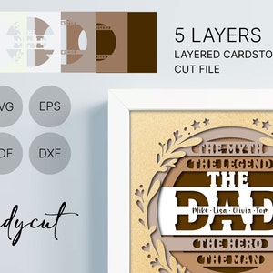 3D DAD Shadow Box With Custom Names, Fathers Day Shadow Box, Dad the ...