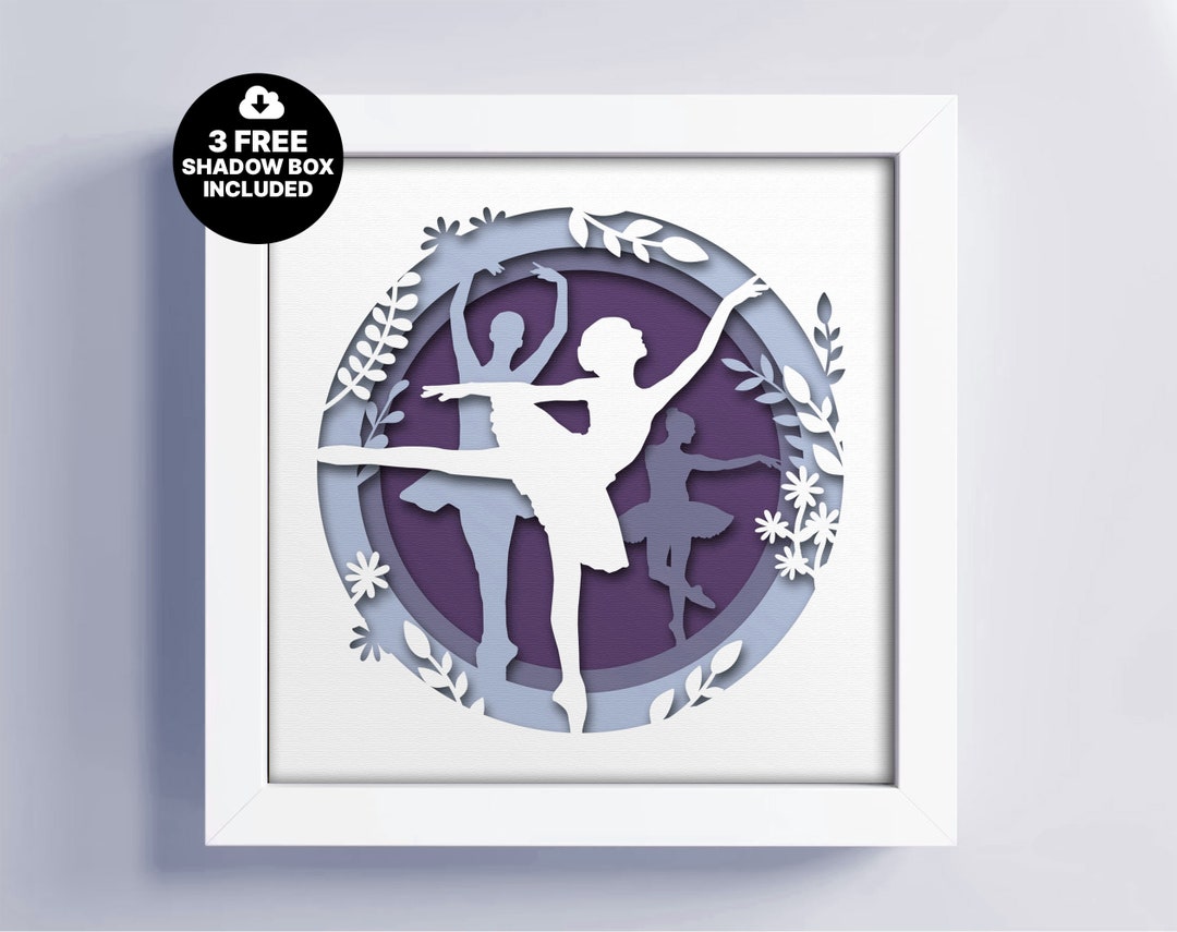 Ballet Dancer Shadow Box Template: 3D Papercut SVG, Cricut, Dxf ...