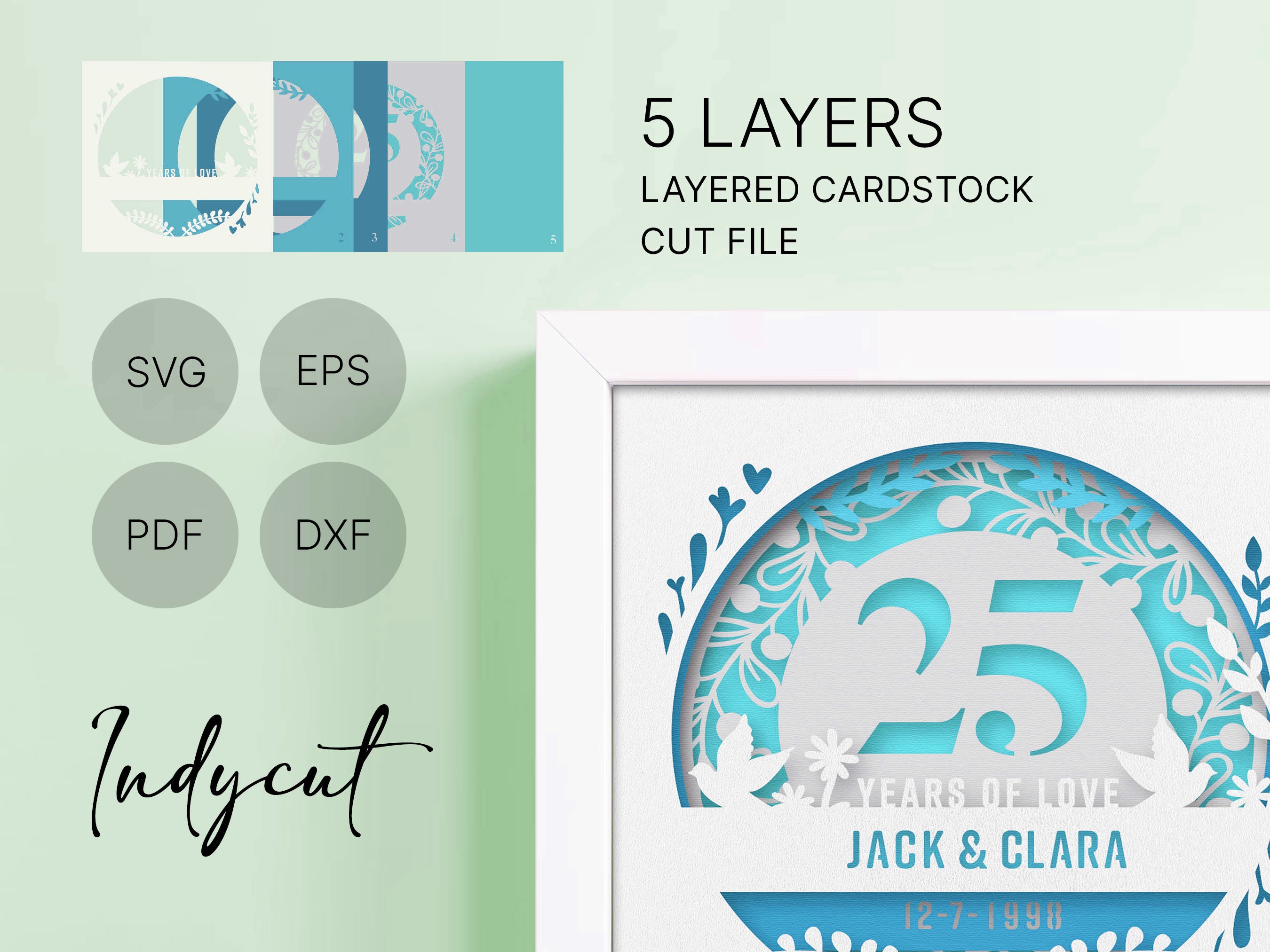 3D Anniversary 25 Years Shadow Box Custom Name and Numbers - Etsy