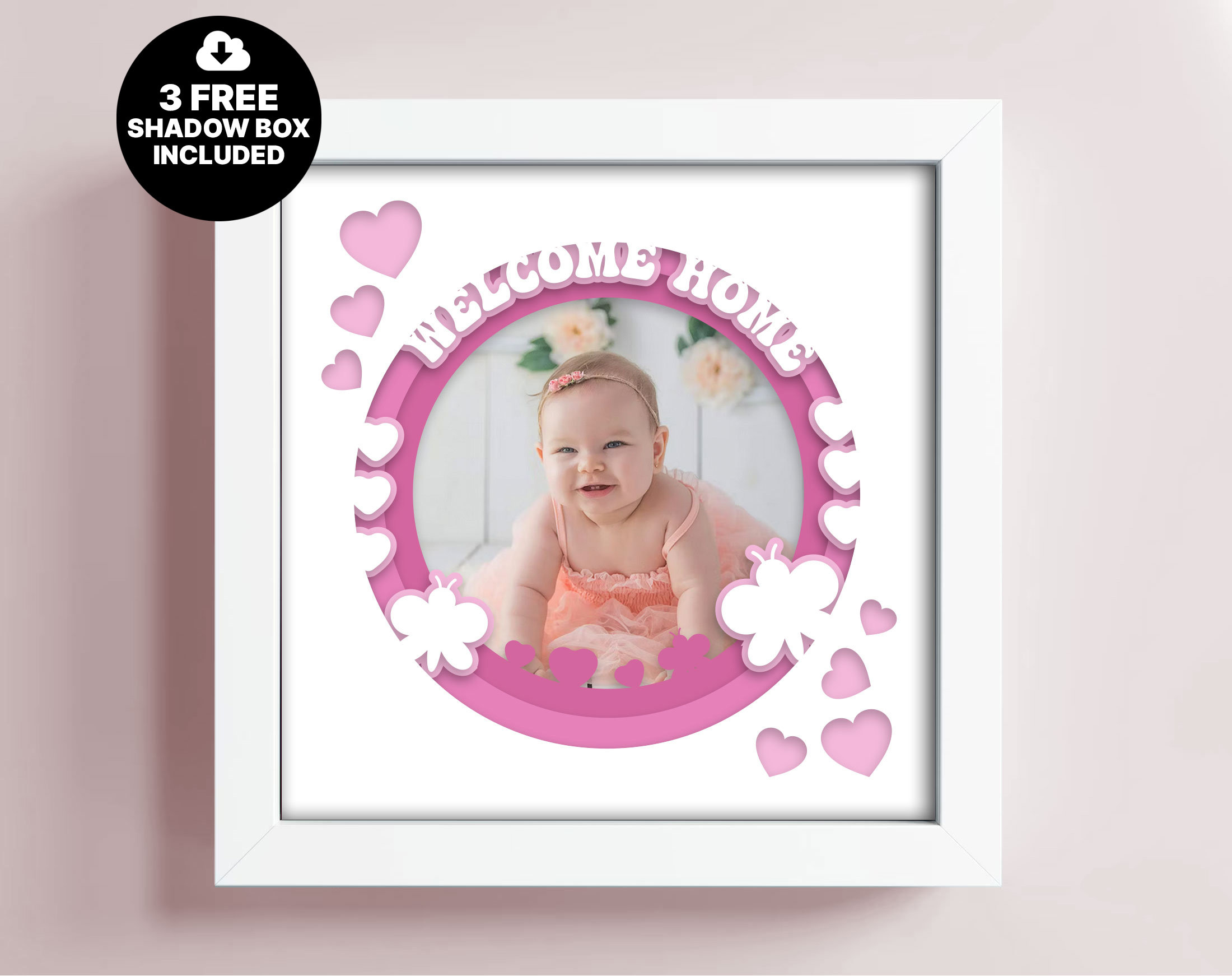 3D Baby Photo Frame Shadow Box SVG 3D New Born Template - Etsy