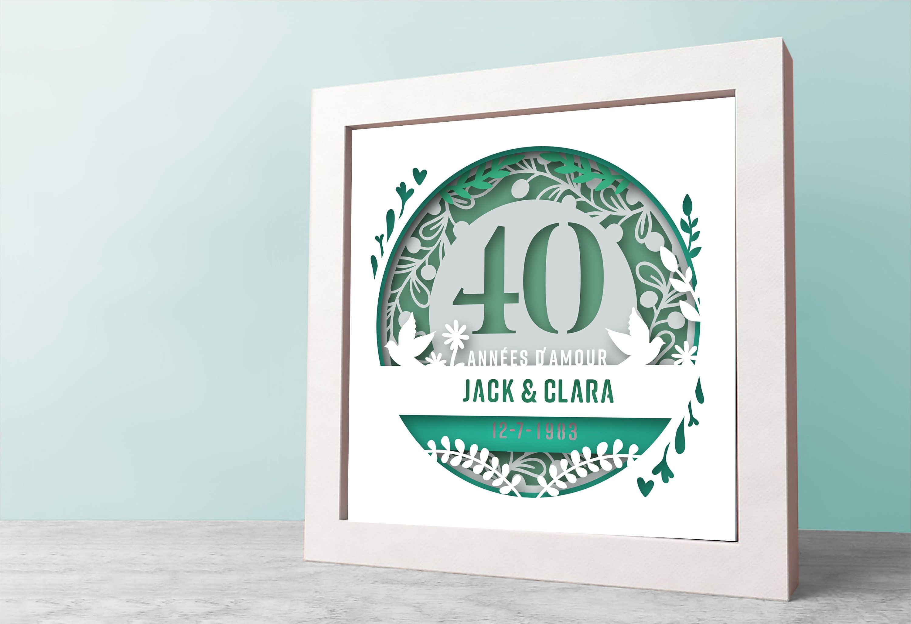 Custom 40th Anniversary Shadow Box: Personalized Keepsake (cricut File ...