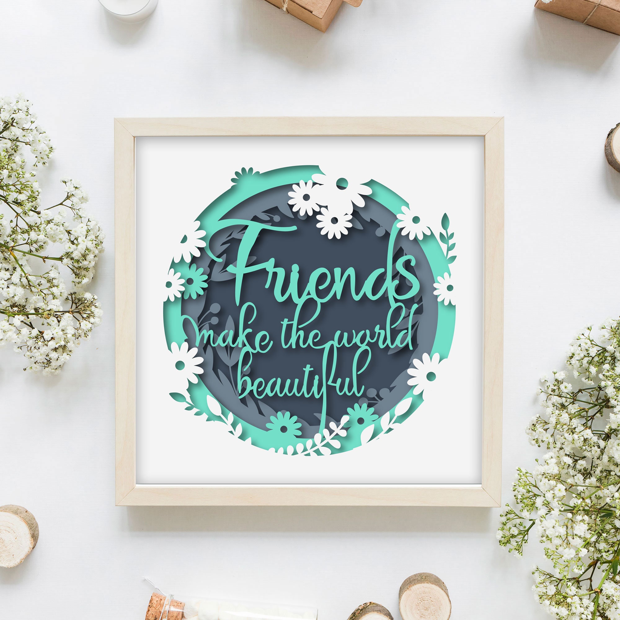 3D Friends Shadow Box SVG: Multilayer Papercut Template (digital ...