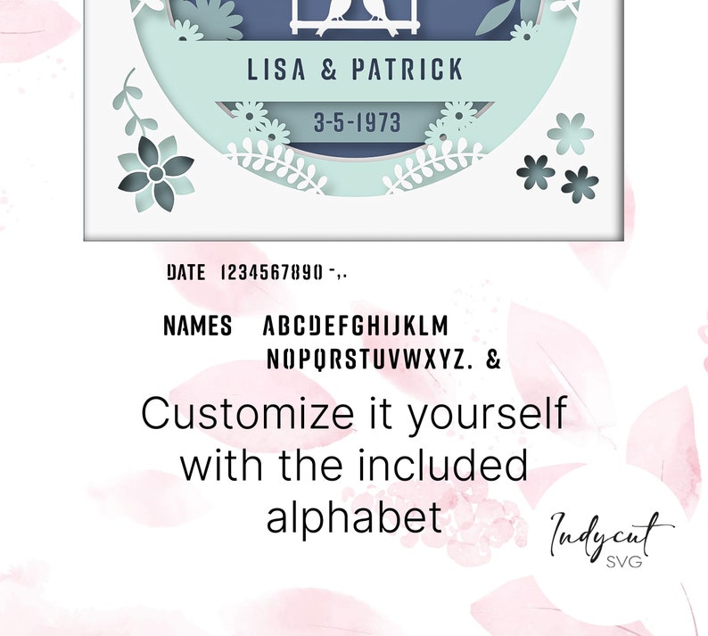 25th Anniversary Shadow Box SVG – Personalized Wedding Gift Cricut File ...