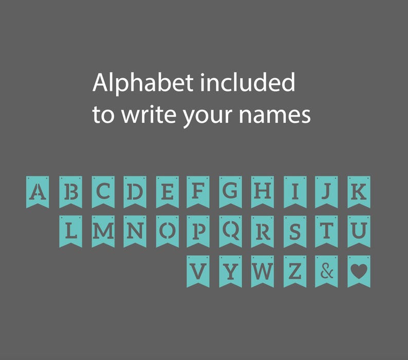 Custom Alphabet Banner SVG: Printable Pennant Letters, DIY Party ...