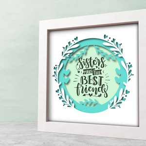 Sisters Shadow Box SVG: 3D Papercut Template (digital Download) - Etsy