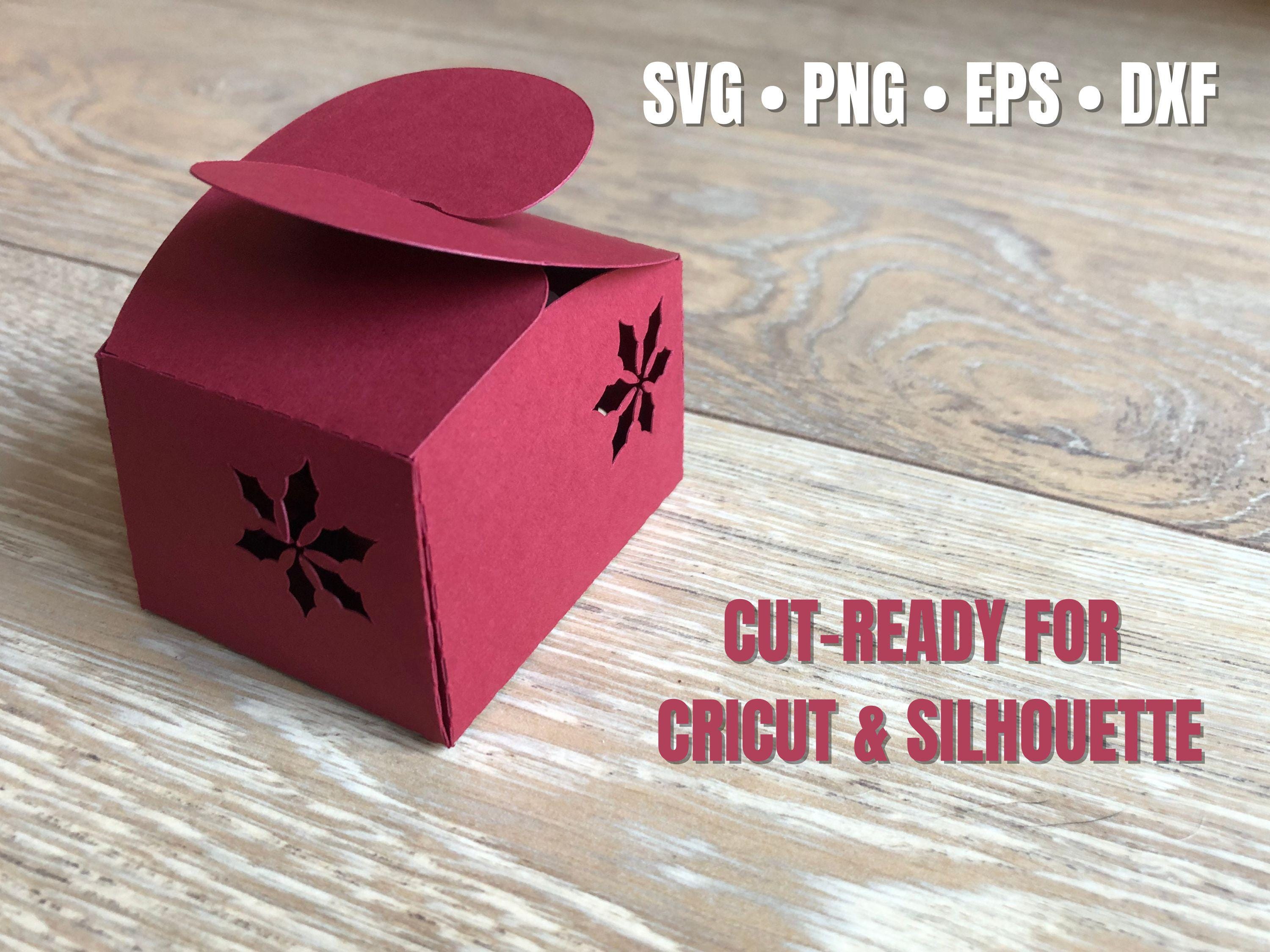 Gift Box Template SVG, No-glue Treat Box for Cricut, Easy Fold Favor ...