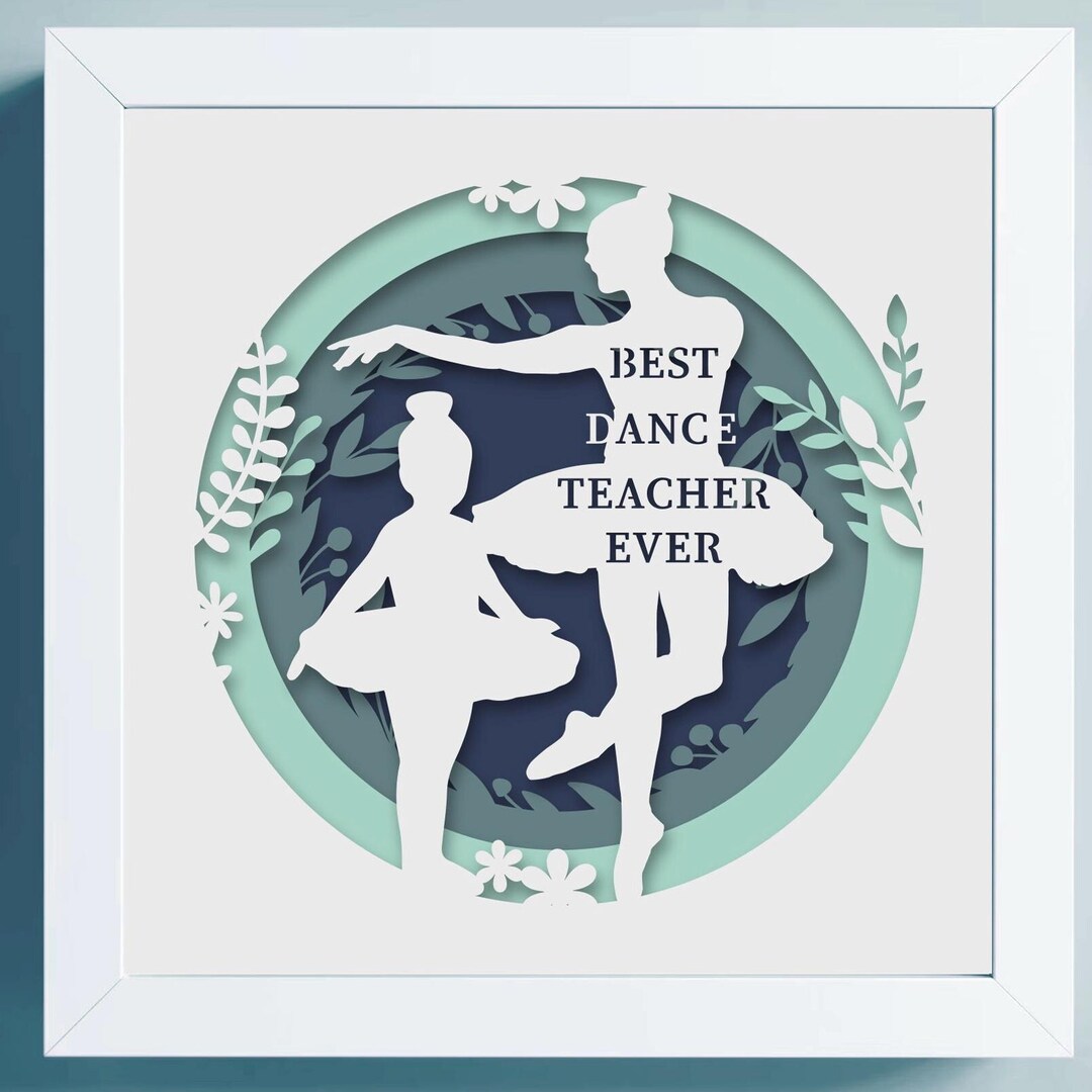 Teacher Dance Shadow Box Template, 3D Silhouette Template, Original ...