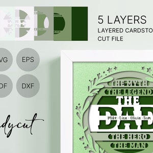 3D DAD Shadow Box With Custom Names, Fathers Day Shadow Box, Dad the ...