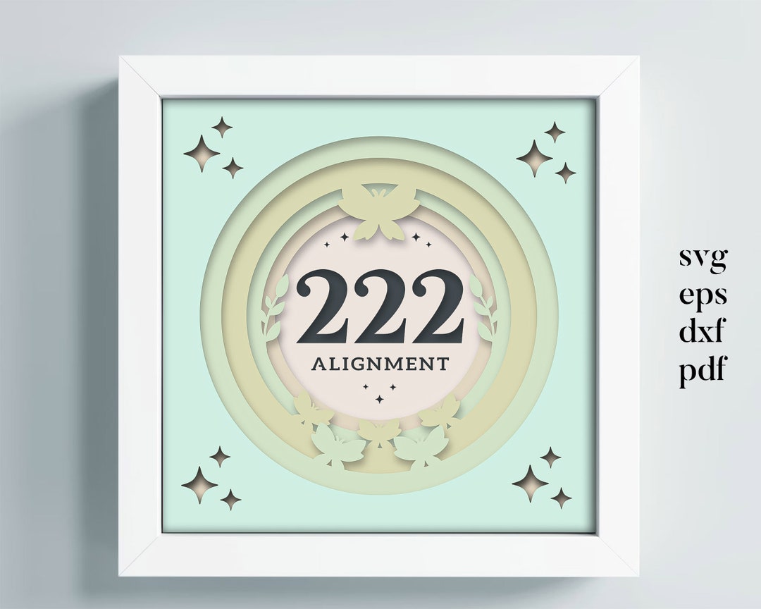 Angel Number 222 Shadow Box, 3D Shadow Box Svg Angel Number Alignment ...