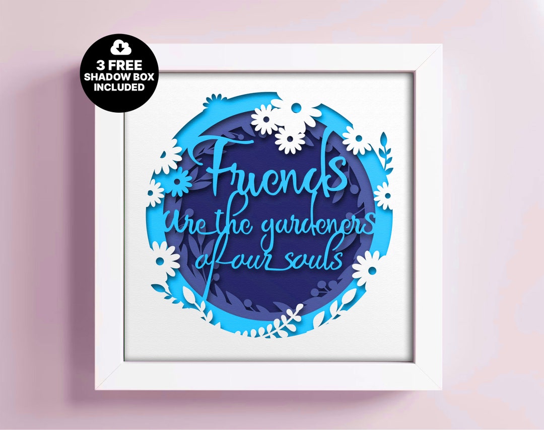 3D FRIENDS Shadow Box Svg, 3D Sillhouette Template, Multilayer Friends ...