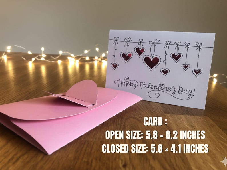 Valentine Folded Card SVG Template – Cut & Draw Love Card With ...