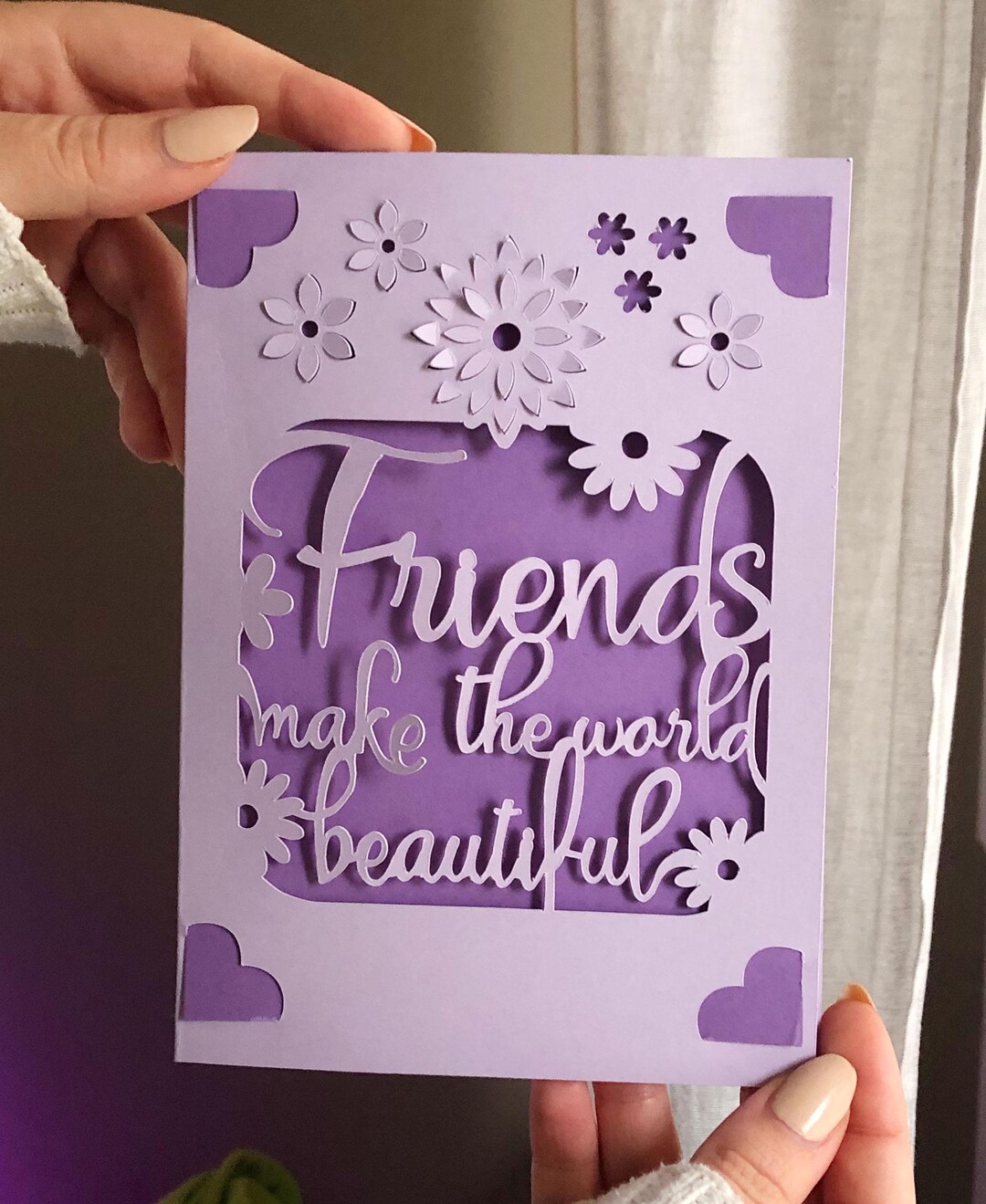 3D FRIENDS Insert Card Svg, 3D Silhouette Template, Multilayer Friends ...
