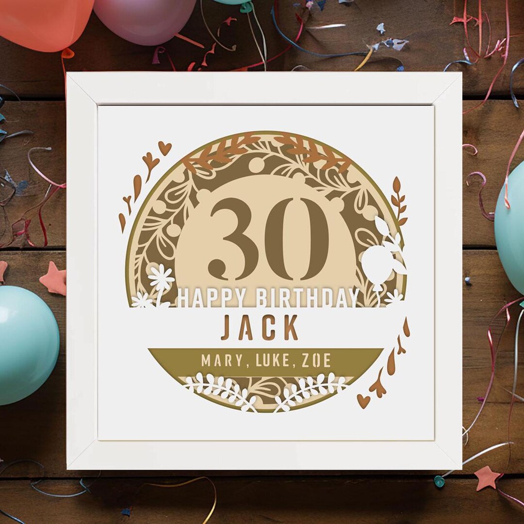 30th Anniversary Shadow Box SVG – Personalized Wedding Gift Cricut File ...