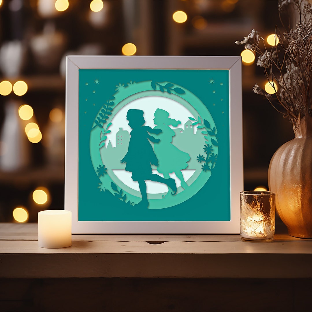 Ice Skate Shadow Box, Christmas SVG, Christmas Lightbox, Christmas 3D ...