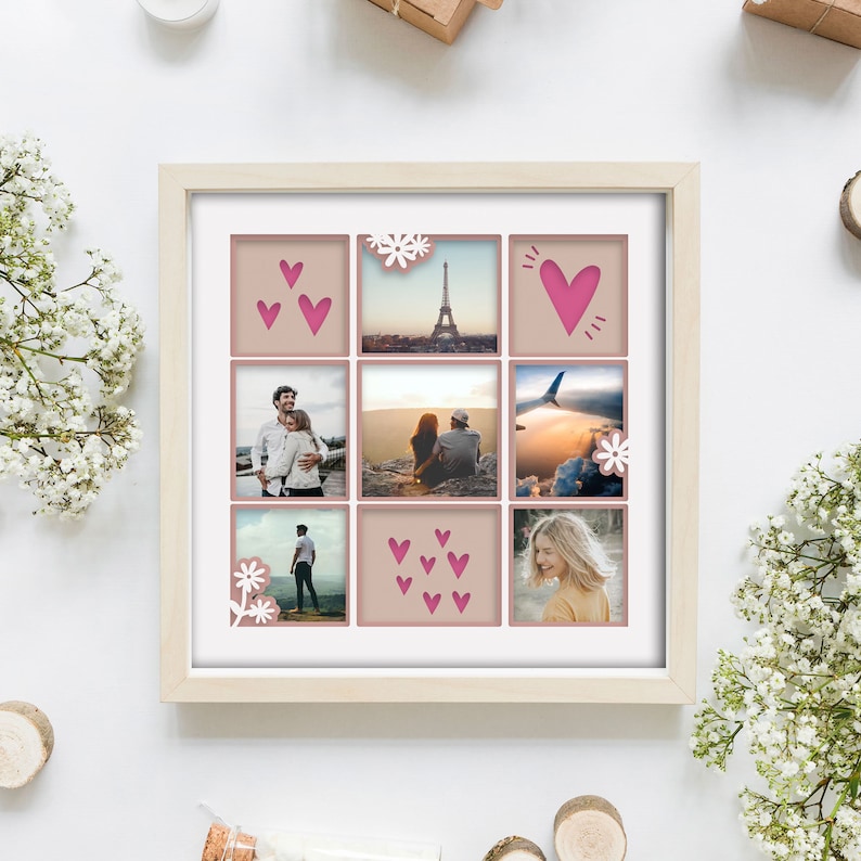 3D Gallery Shadow Box SVG Multi Photo Frame Shadow Box - Etsy