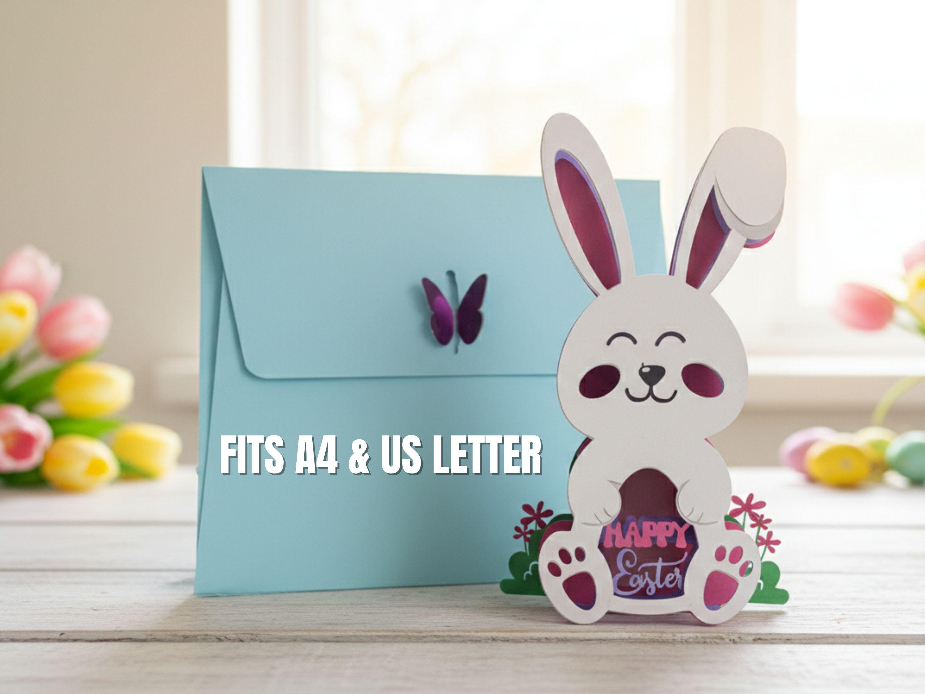 Easter Bunny Pop up Card SVG | Happy Easter 3D Card Cricut Template ...