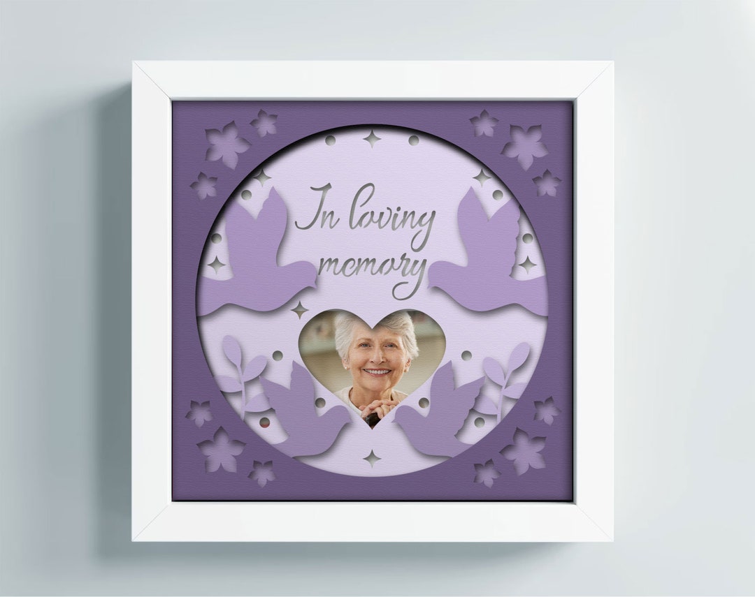 3D Memorial Shadow Box SVG, Multilayer Remembrance Gift Template ...