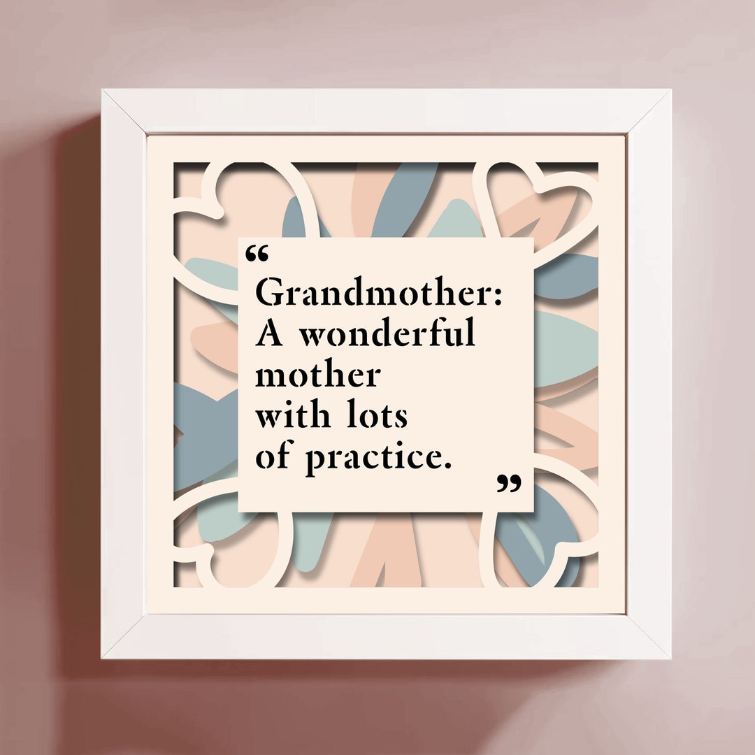 3D Grandma Shadow Box Svg, 3D Sillhouette Template, Multilayer ...