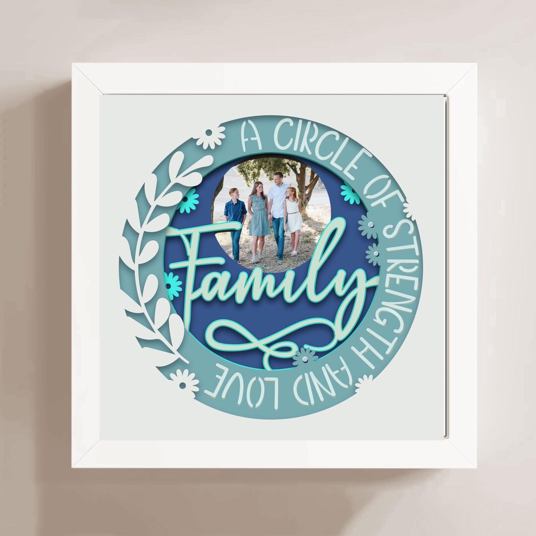 3D FAMILY Shadow Box Svg, 3D Sillhouette Template, Multilayer Family ...