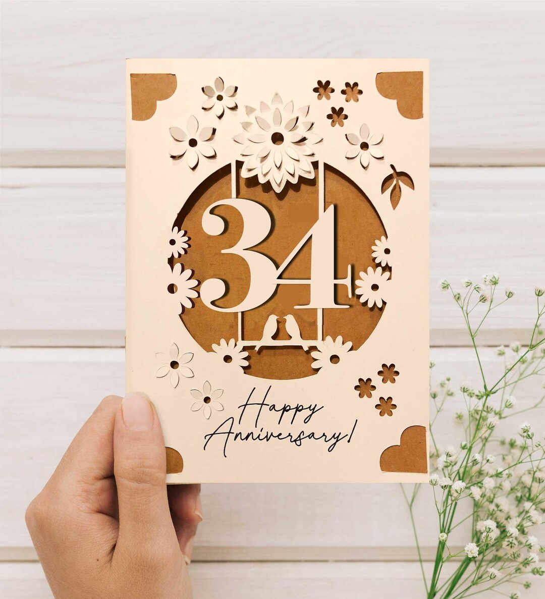 Cricut Anniversary Card SVG, Wedding Anniversary Insert Card Template ...