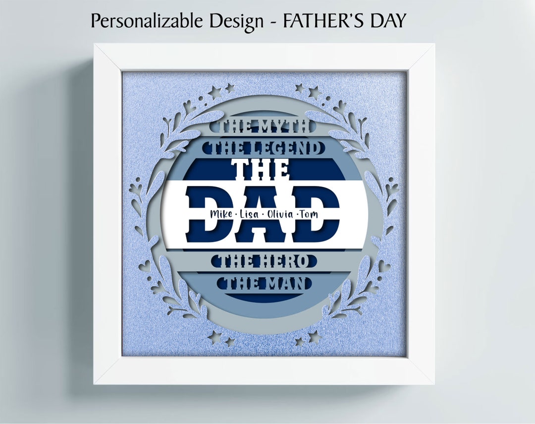 3D DAD Shadow Box With Custom Names, Fathers Day Shadow Box, Dad the ...