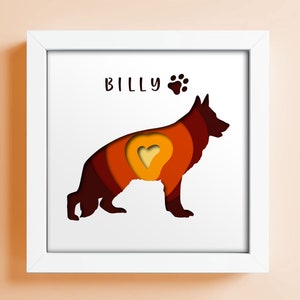 Custom Name German Shepherd Shadow Box Template (digital Download) - Etsy