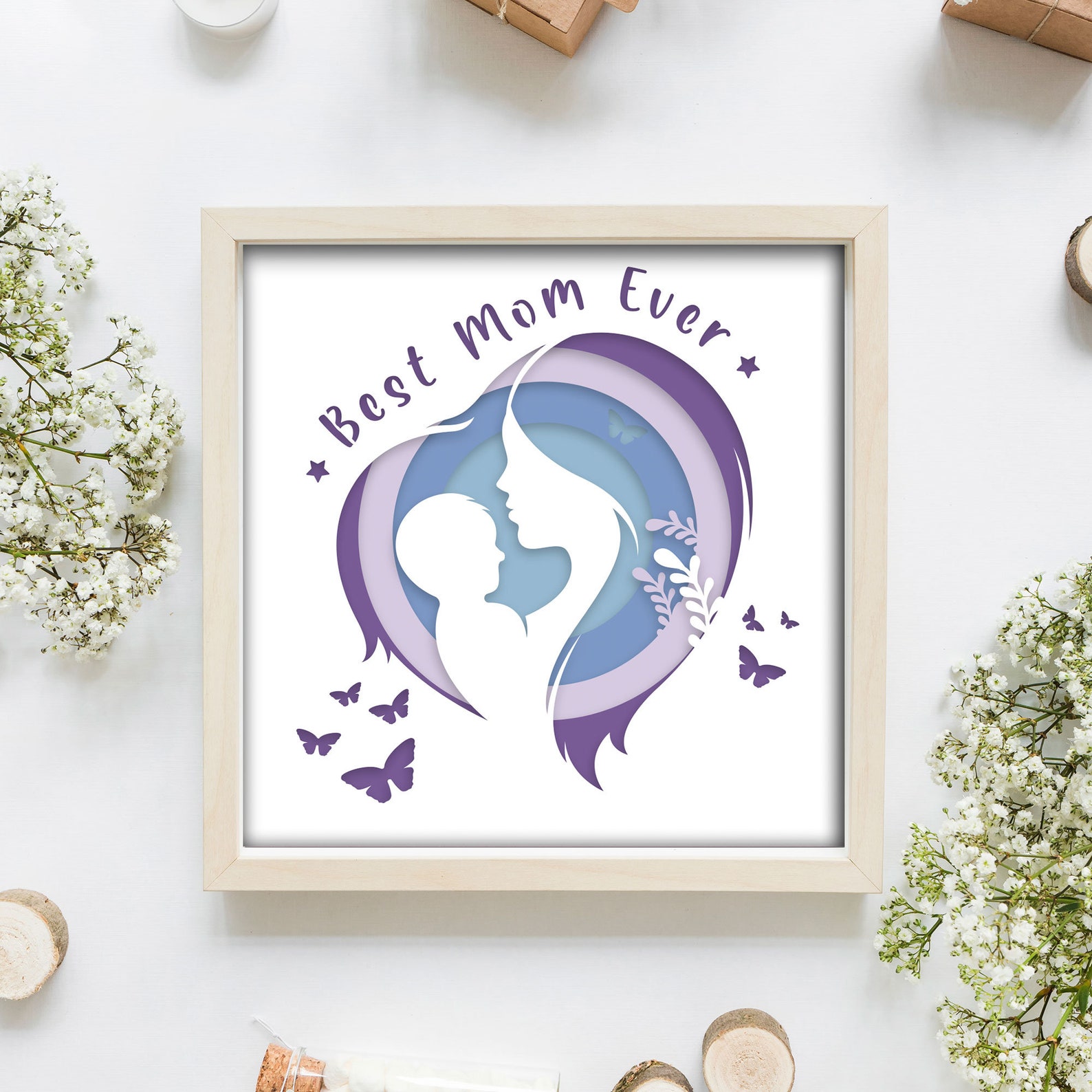 Mom Shadow Box SVG: Papercut Template, Cricut File (digital Download ...