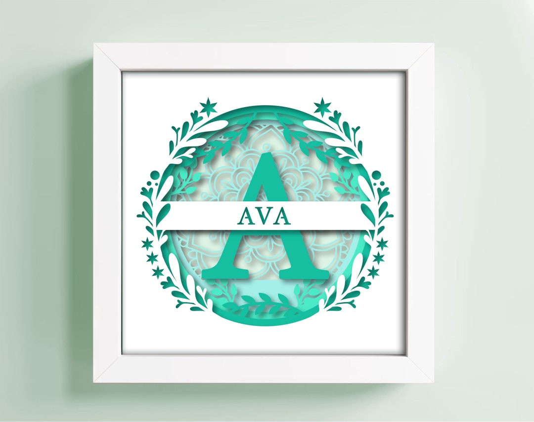 Split Monogram A-Z Shadow Box 3D Family Custom Name Alphabet - Etsy