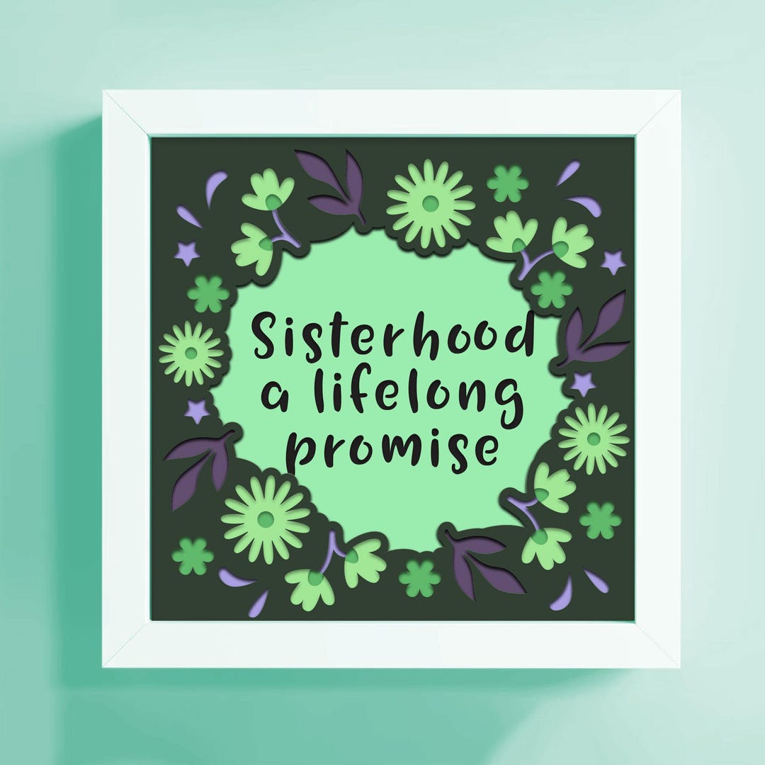 3D Sisters Shadow Box SVG, Multilayer Silhouette Template, Cricut ...