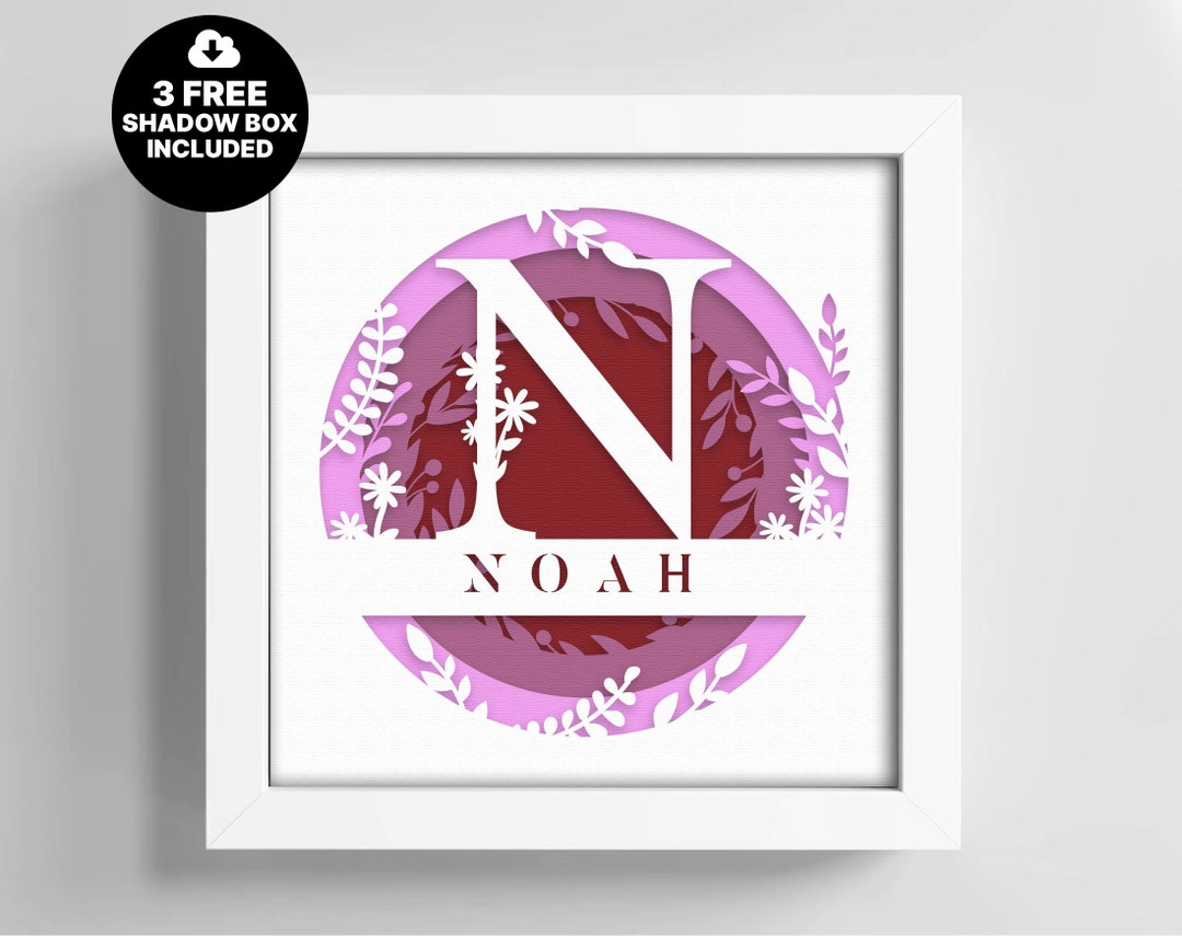 Monogram Shadow Box, 3D Custom Name, Alphabet Family Name SVG ...